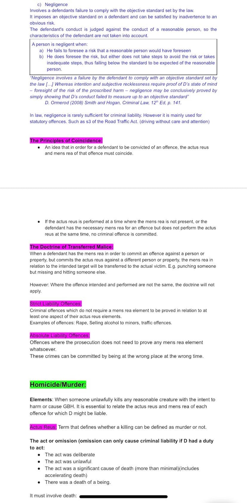 LLB Criminal Law Notes | Law Revision Guide | Digital Exam Study Pack ...