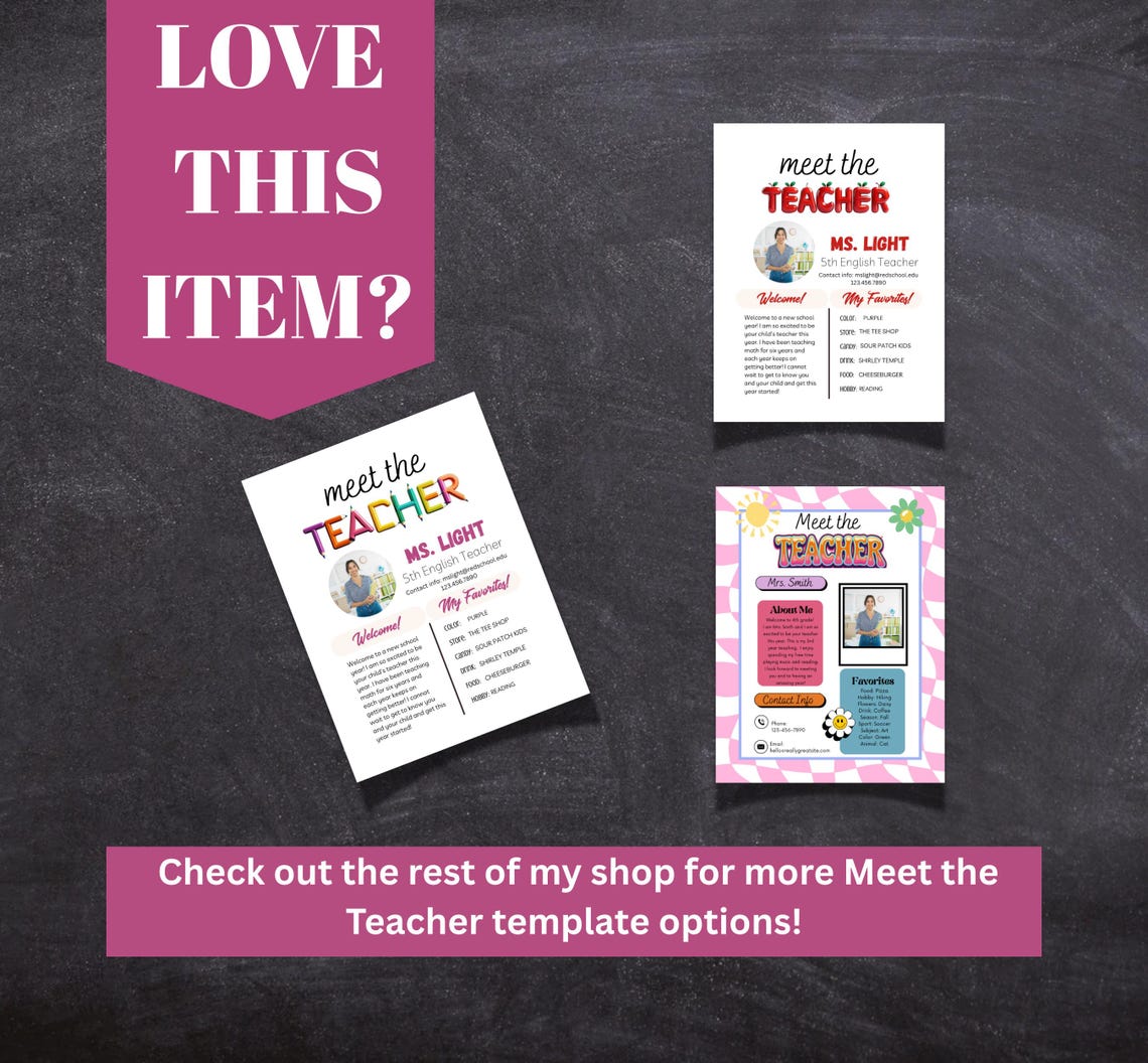 Editable Meet the Teacher Template: Ruler Clipart Design (8.5x11 in ...