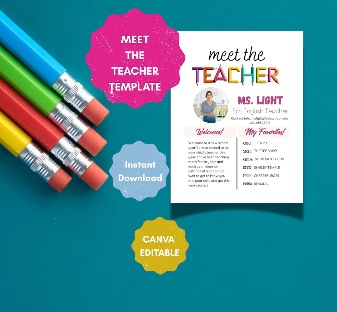 Editable Meet the Teacher Template: Back to School Flyer (canva, 8.5x11 ...