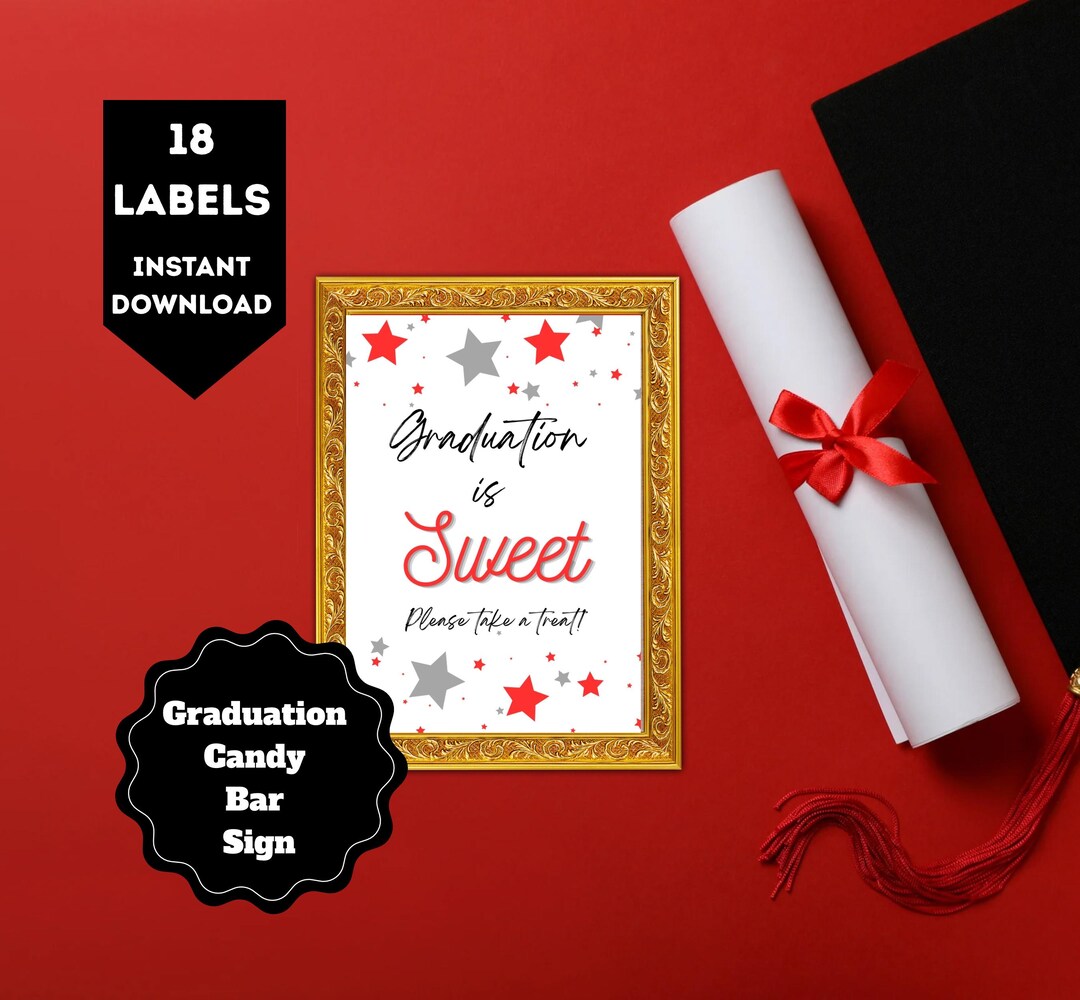 Graduation Candy Bar, Candy Bar Sign, Grad Party Sign, One Smart Cookie ...