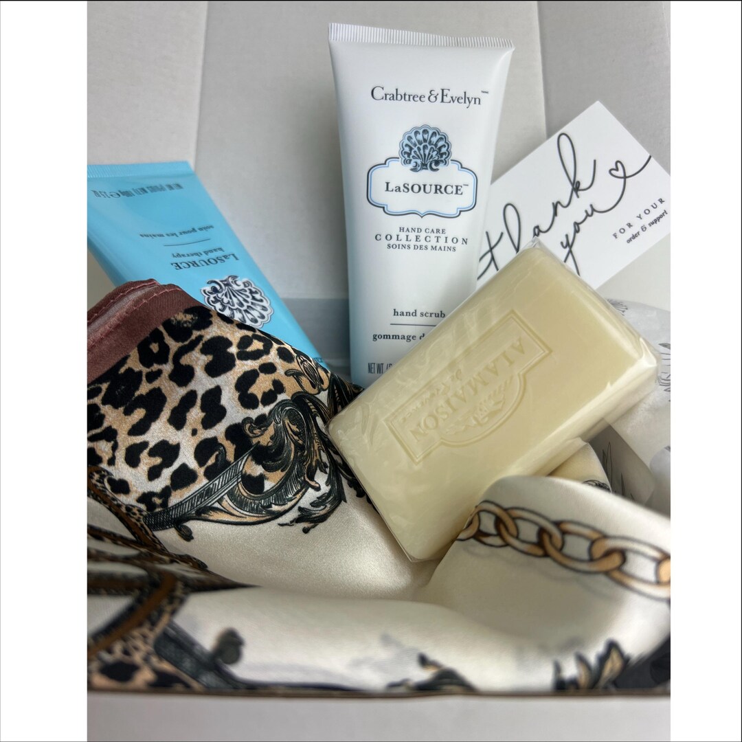 Spa Gift Box With Silk Scarf, Hand Cream & Soap - Etsy