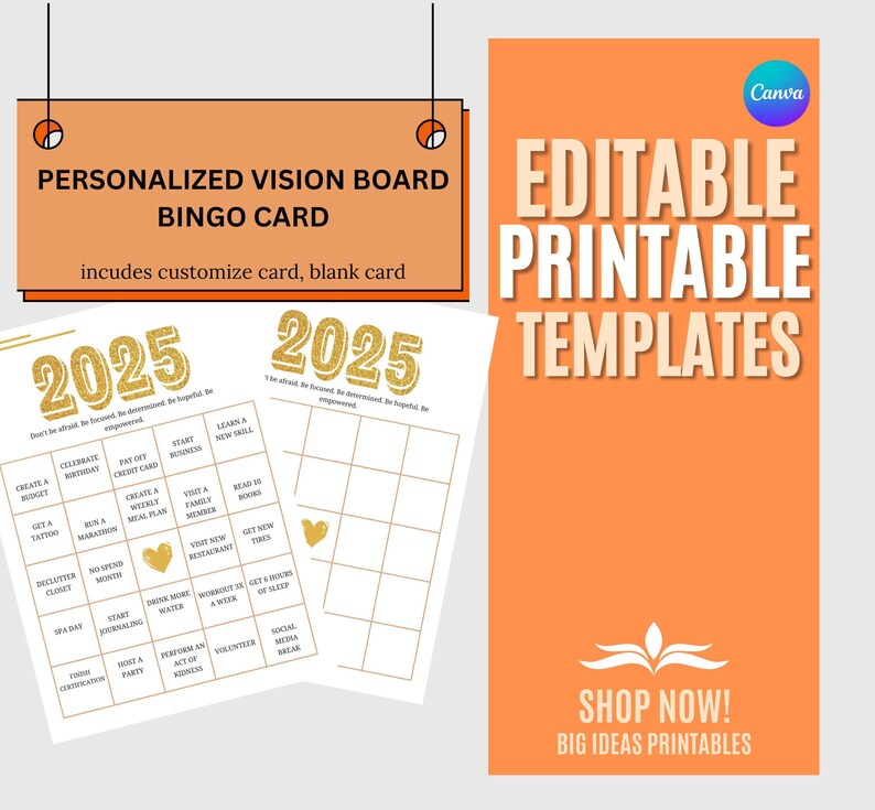 2025 Goal-setting Bingo Card Printable | Editable New Year Goals ...