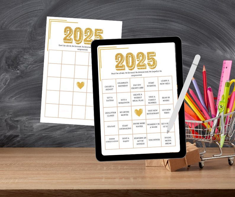 2025 Goal-setting Bingo Card Printable | Editable New Year Goals ...