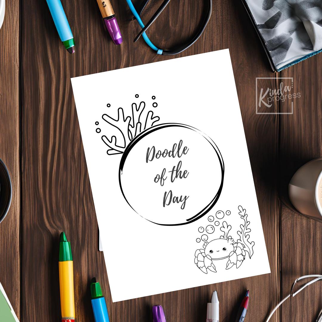 July Monthly Printable Journal Page Bundle - Fish/coral Theme - Title ...
