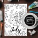 July Monthly Printable Journal Page Bundle - Fish/coral Theme - Title ...