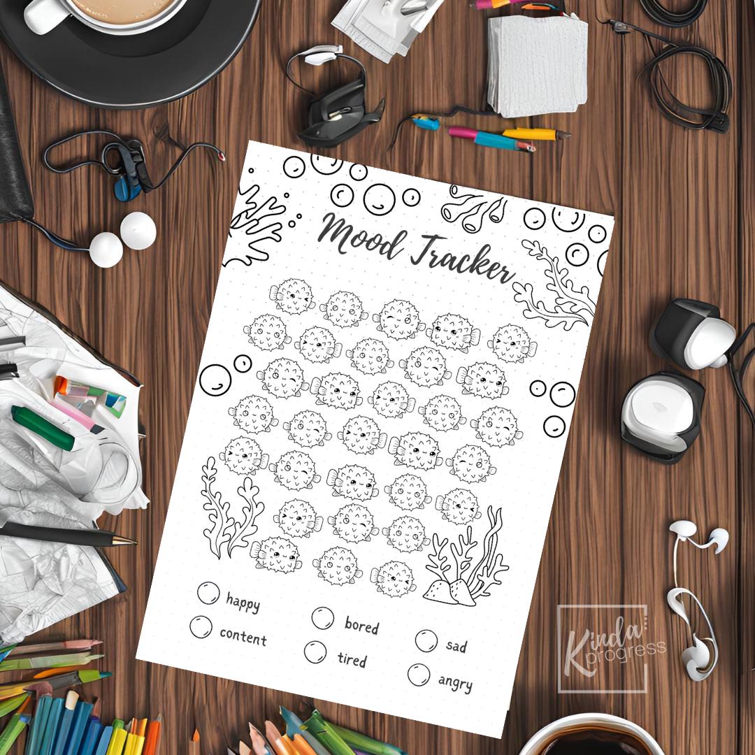 July Monthly Printable Journal Page Bundle - Fish/coral Theme - Title ...