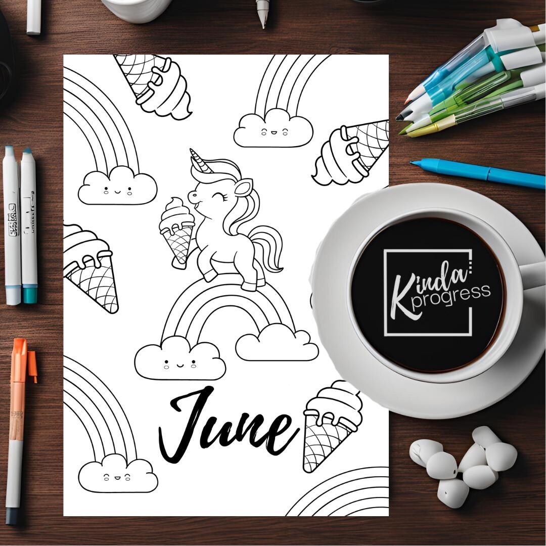 June Unicorn Printable Journal: Mood & Habit Tracker (A5 PDF) - Etsy