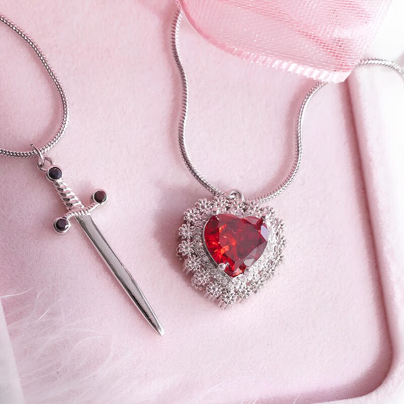 Heart and Sword Necklace - Etsy