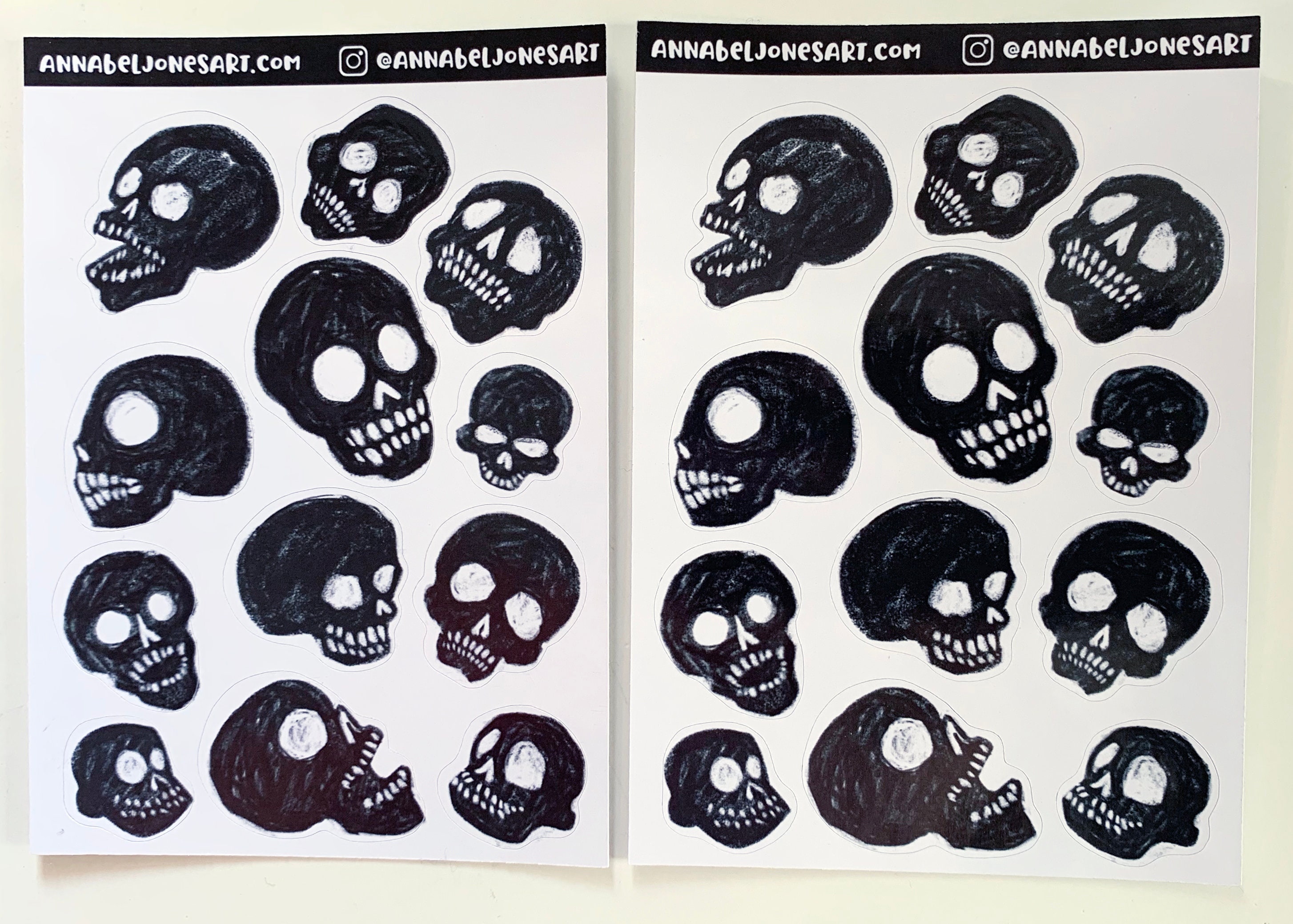 Black Skull Stickers, Goth, Creepy, Gloss - Etsy