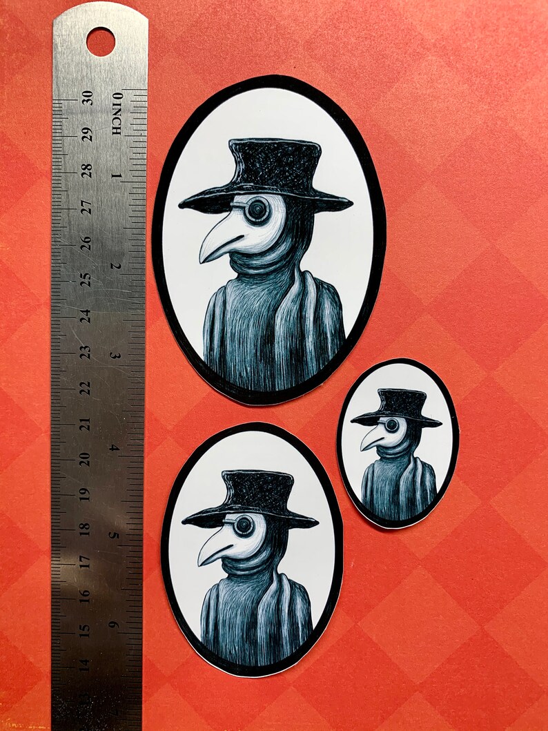 Glossy Plague Doctor Sticker Spooky Creepy Black and White - Etsy
