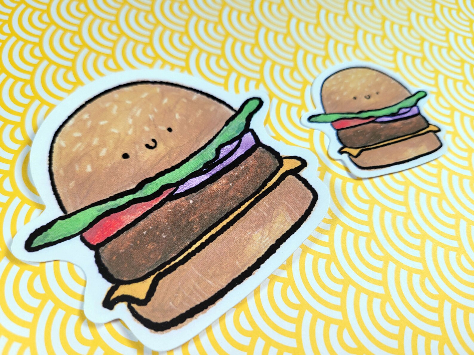 Happy Hamburger Gloss Stickers - Etsy Denmark