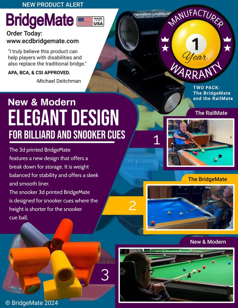 Rail-mate, Slip-on Bridge Portable Billiard Cue Bridge Billiard Cue ...