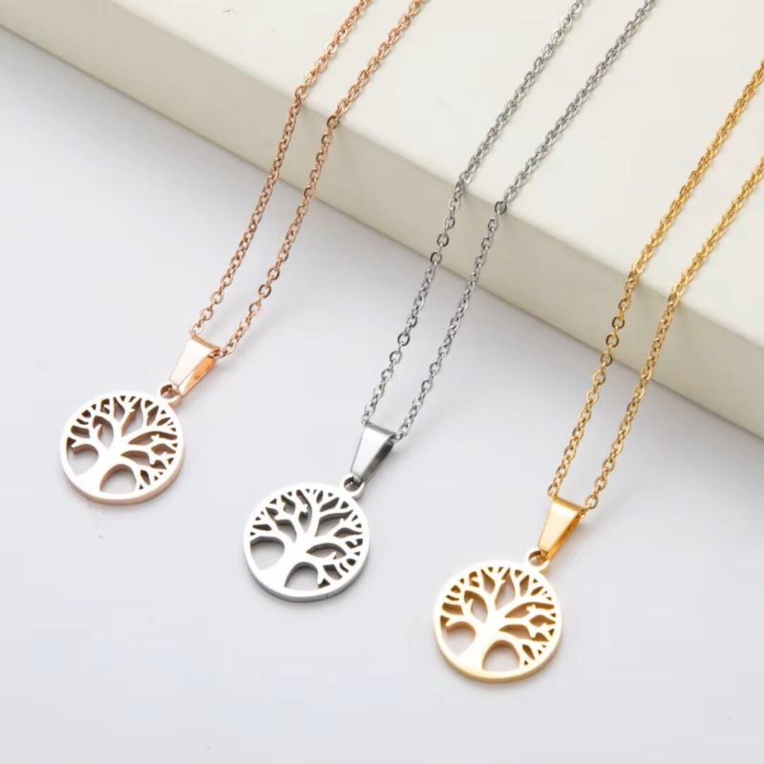 Engravable Stainless Steel Tree of Life Necklace A Symbol of Strength ...