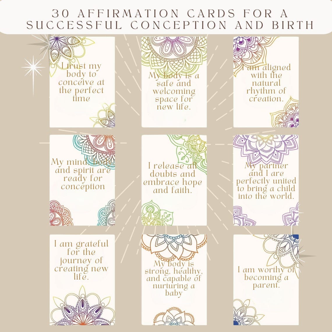 28 Mandala Coloring Pages for Pregnancy Intention + 30 Affirmation ...