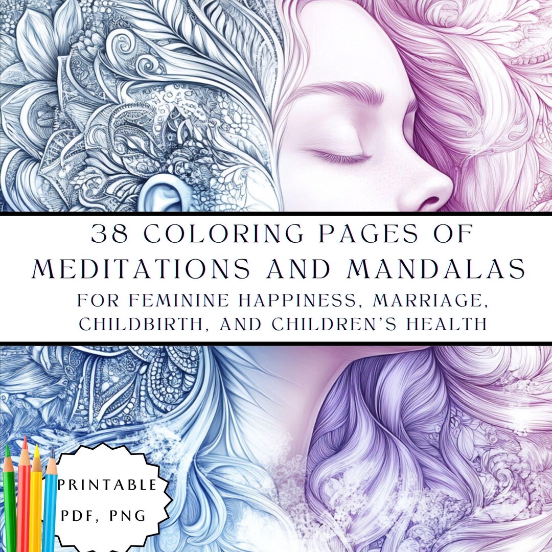 38 Mandalas for Coloring: Feminine Happiness, Health, Beauty & Youth ...