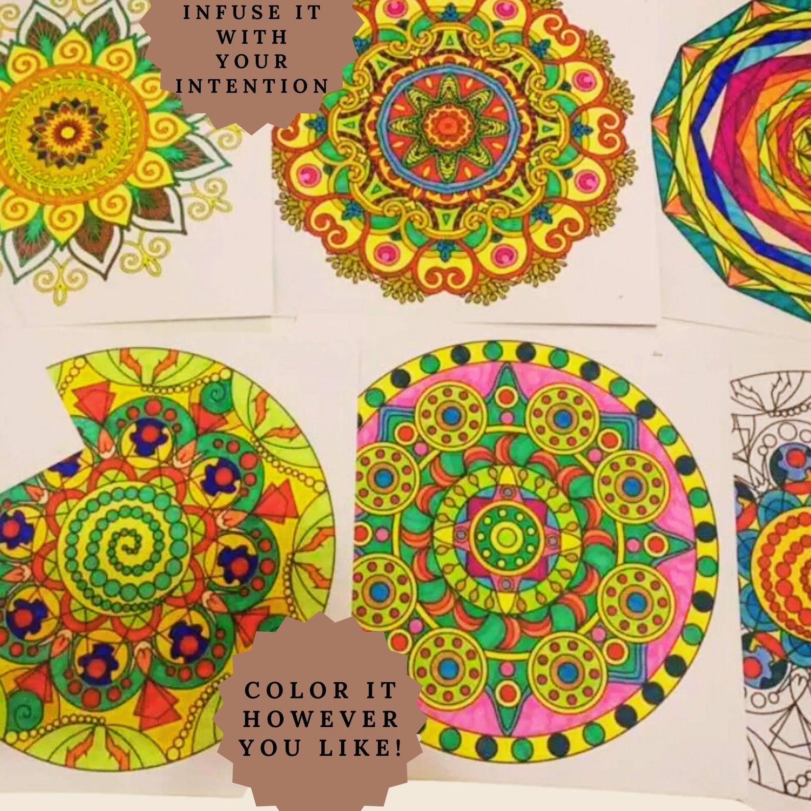 9 Core Mandalas Coloring Pages Set: Hand-drawn Designs With ...