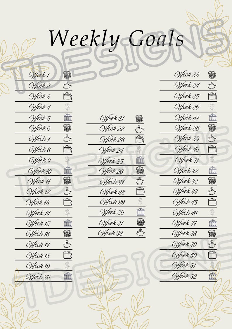 Track Your Savings Goals With This Fun Printable Sheet! - Etsy