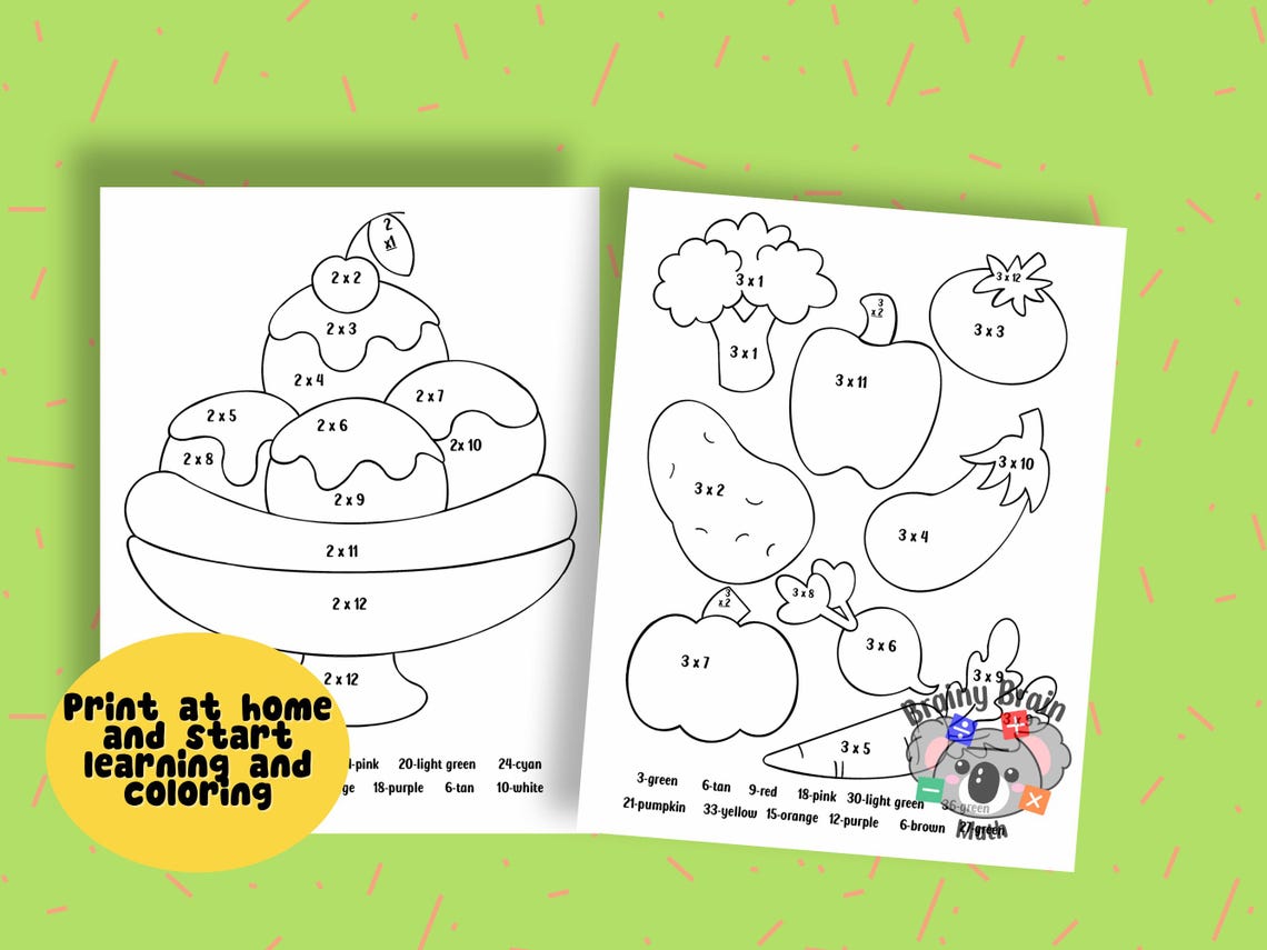 Simple Multiplication Color by Number - Etsy