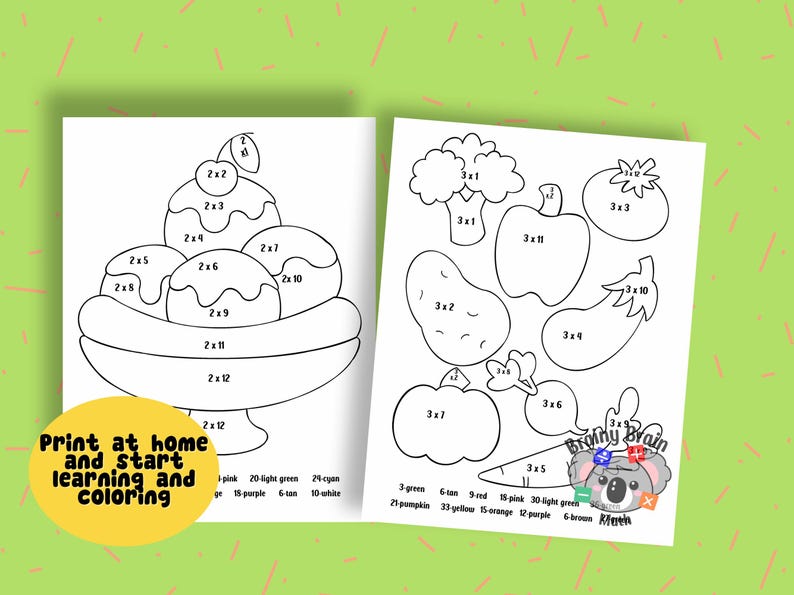 Simple Multiplication Color by Number - Etsy