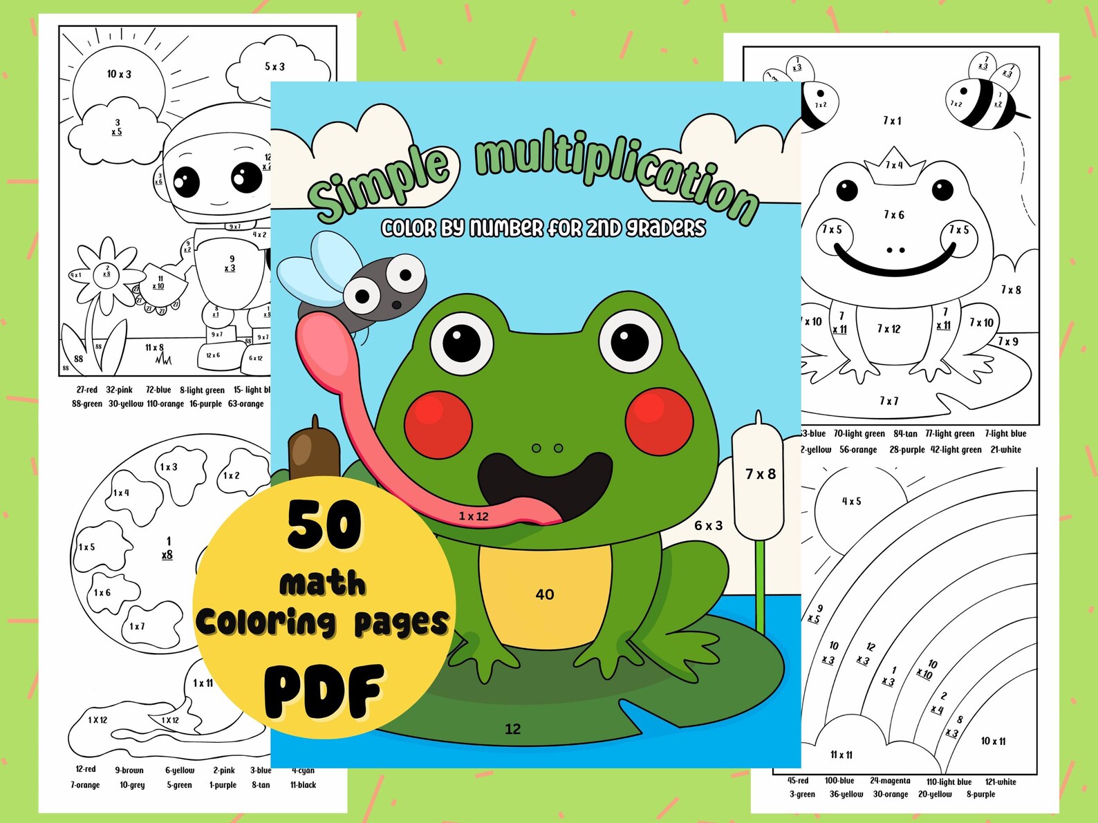 Simple Multiplication Color by Number - Etsy