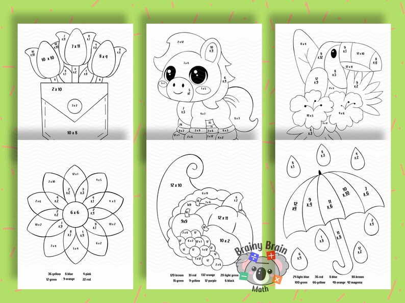 Simple Multiplication Color by Number - Etsy