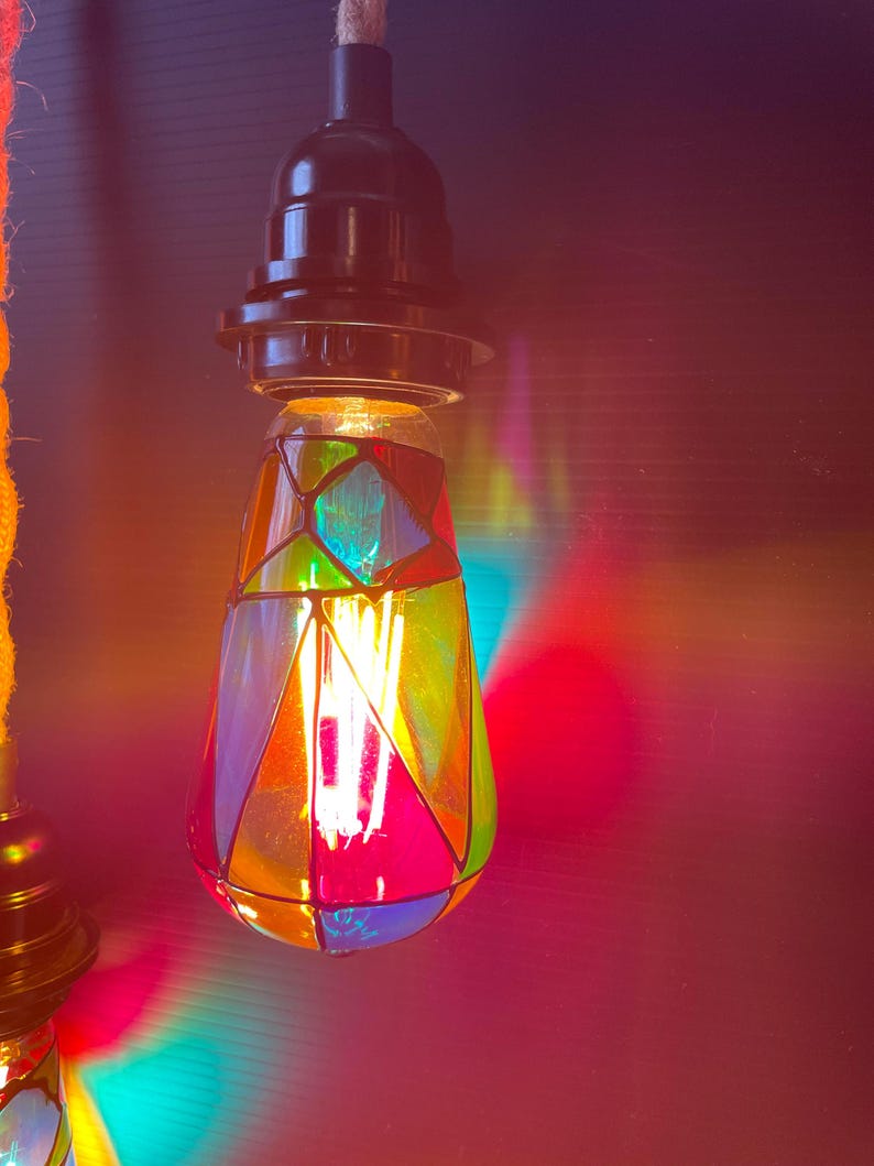 Specialty Stained Glass Bulb, Mosaic Multi Colored Decorative Bulb ...