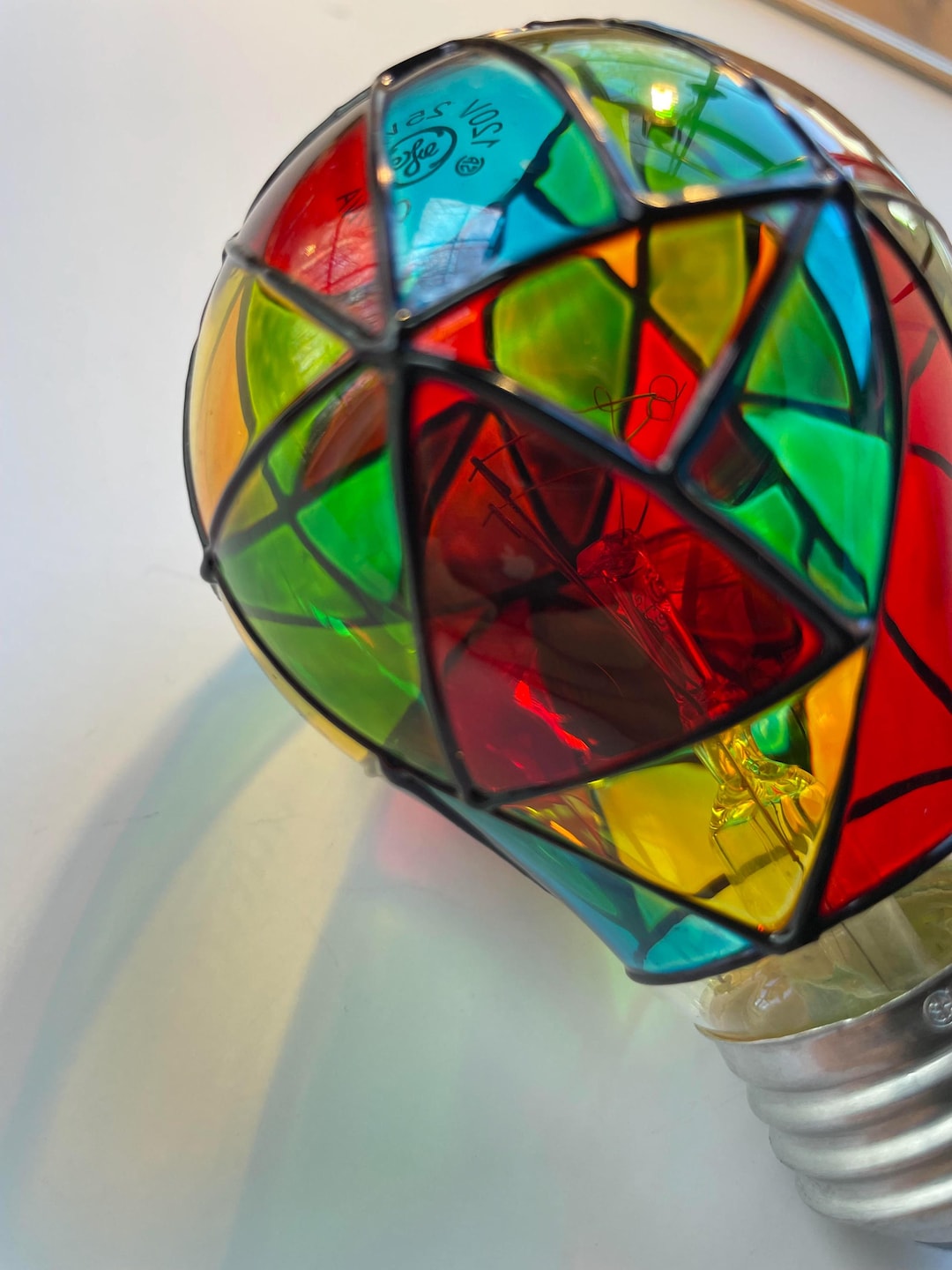 Specialty Stained Glass Bulb, Multi Colored Accent Bulb, Rainbow Light ...