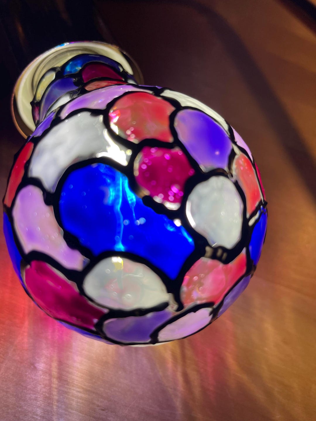 Specialty Stained Glass, One of a Kind Hand Painted Bulb. Party Bulb ...