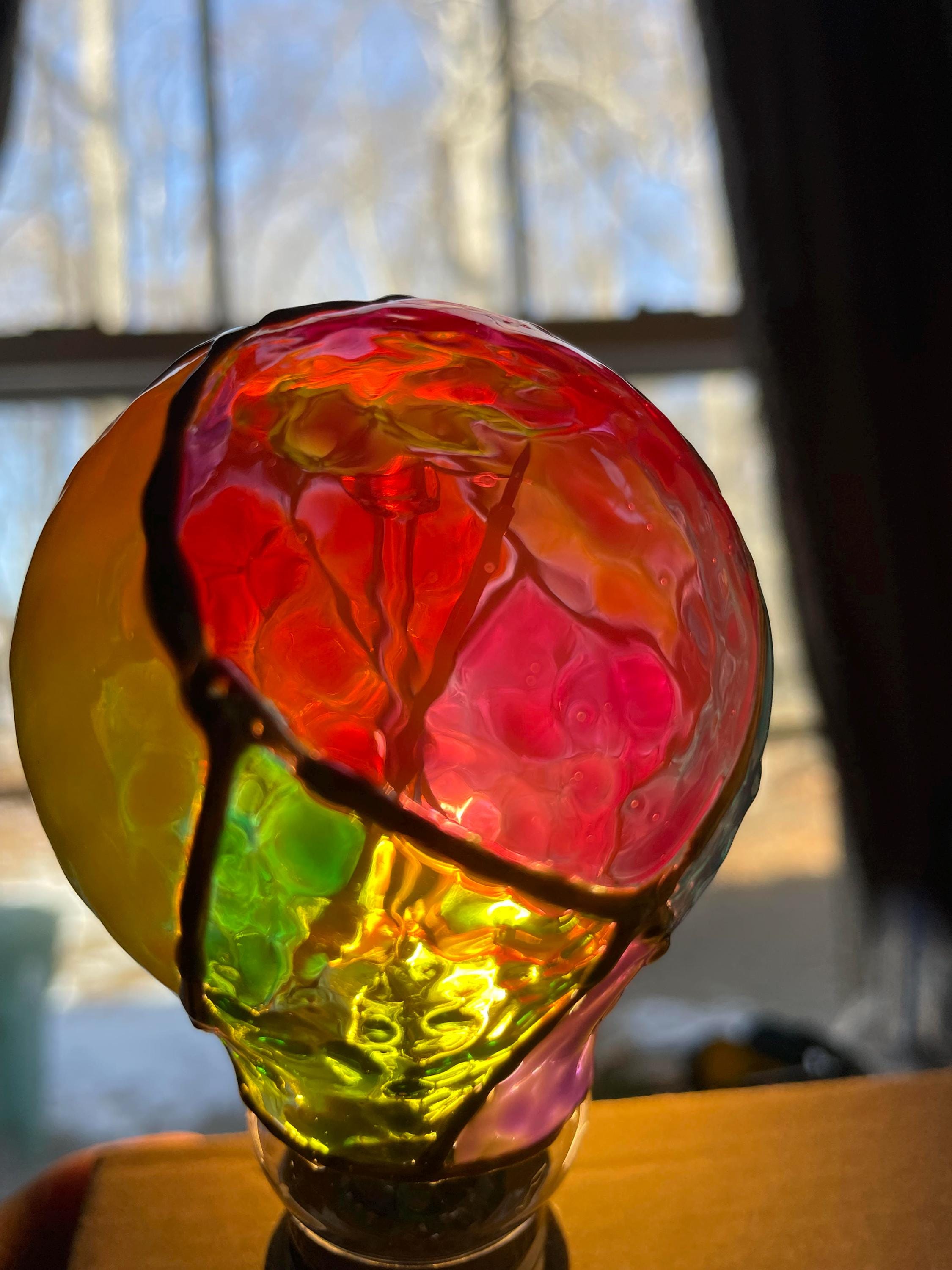 Specialty Stained Glass, One of a Kind Hand Painted Mosaic Bulb. Party ...