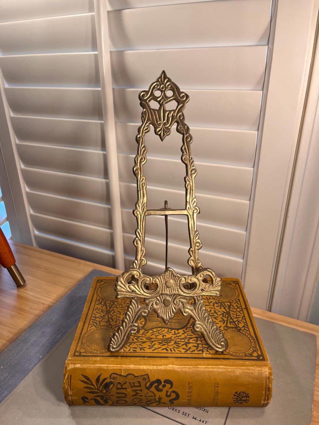 Vintage Brass Easel - Brass Picture Holder - Ornate Brass Easel - Etsy