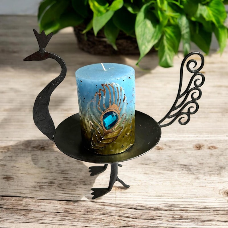 Peacock Candles - Etsy