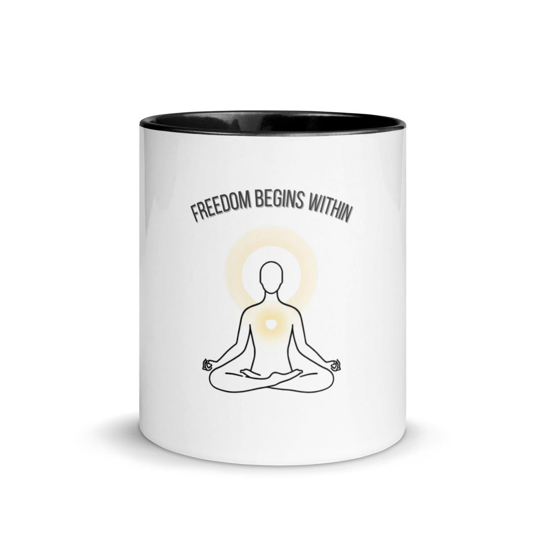 Spiritual Mug – “freedom Begins Within” | Minimalist Meditation Cup ...