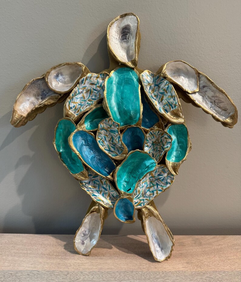 Mixed Pattern Oyster Shell Turtle - Etsy