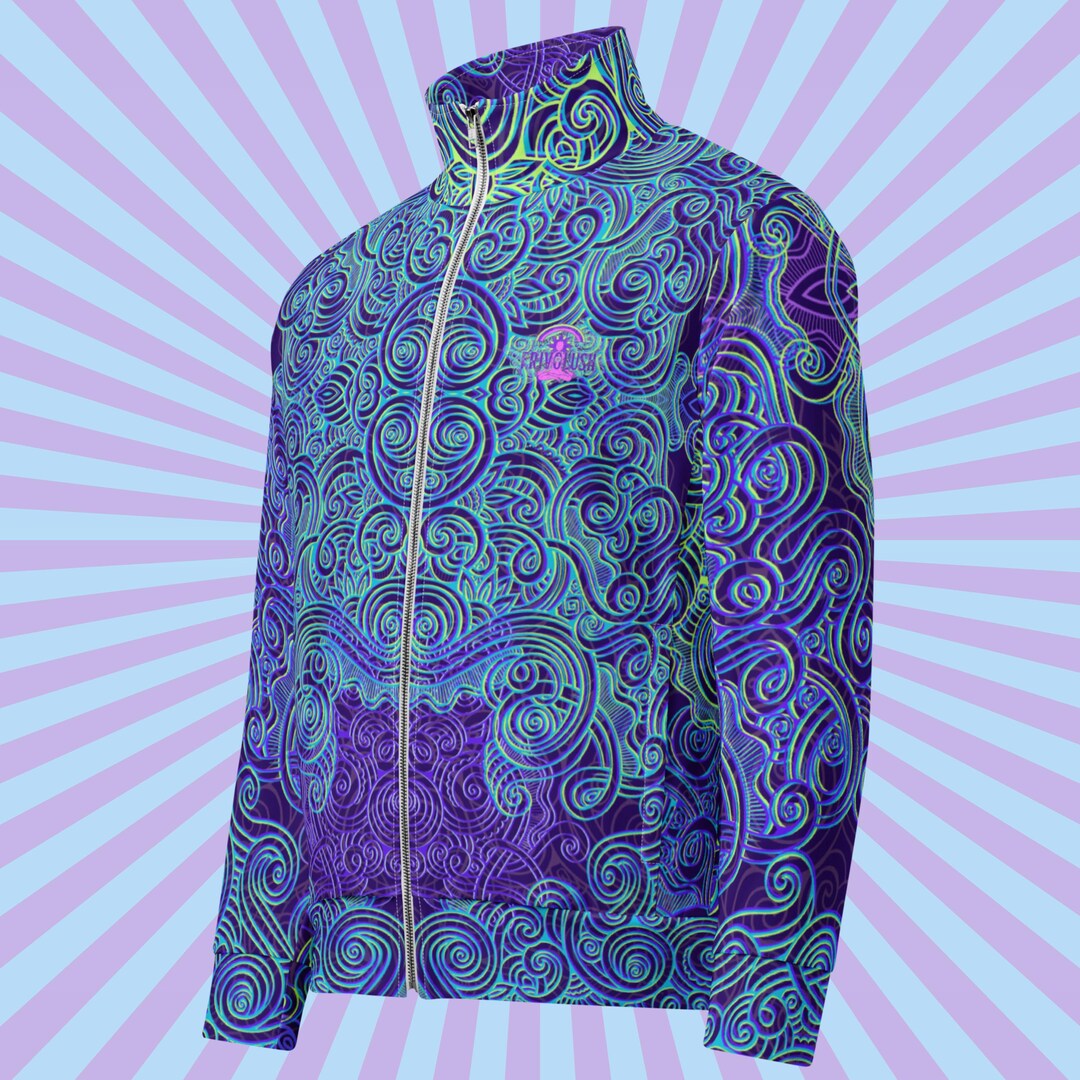 Unisex Track Jacket - Neon UV Glow - Optical Illusion - Cozy Glowy ...