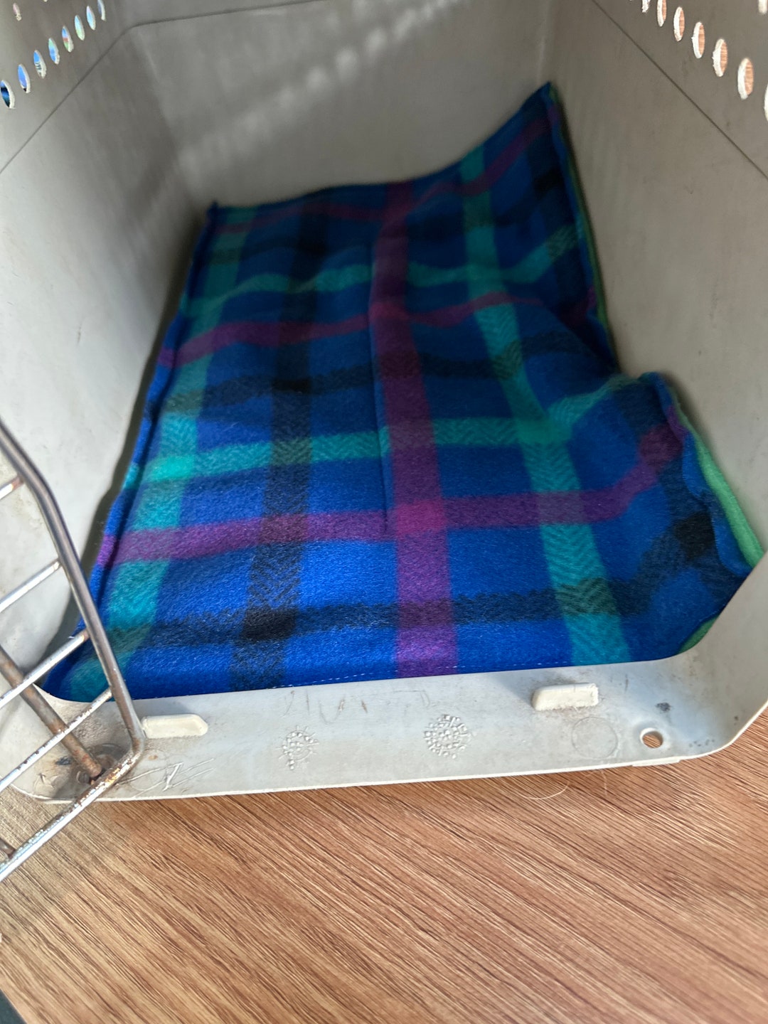Small Crate Liner, Blue Plaid, Travel Mat for Carrier, Ready to Ship - Etsy