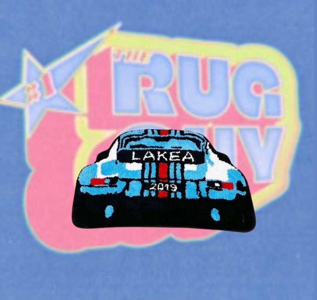 Blue Tufted Sports Car Rug - Etsy