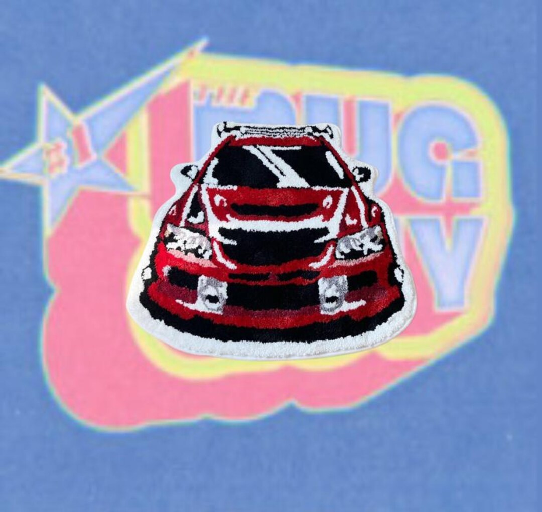 Red Tufted "porsche 911 Car" Rug - Etsy