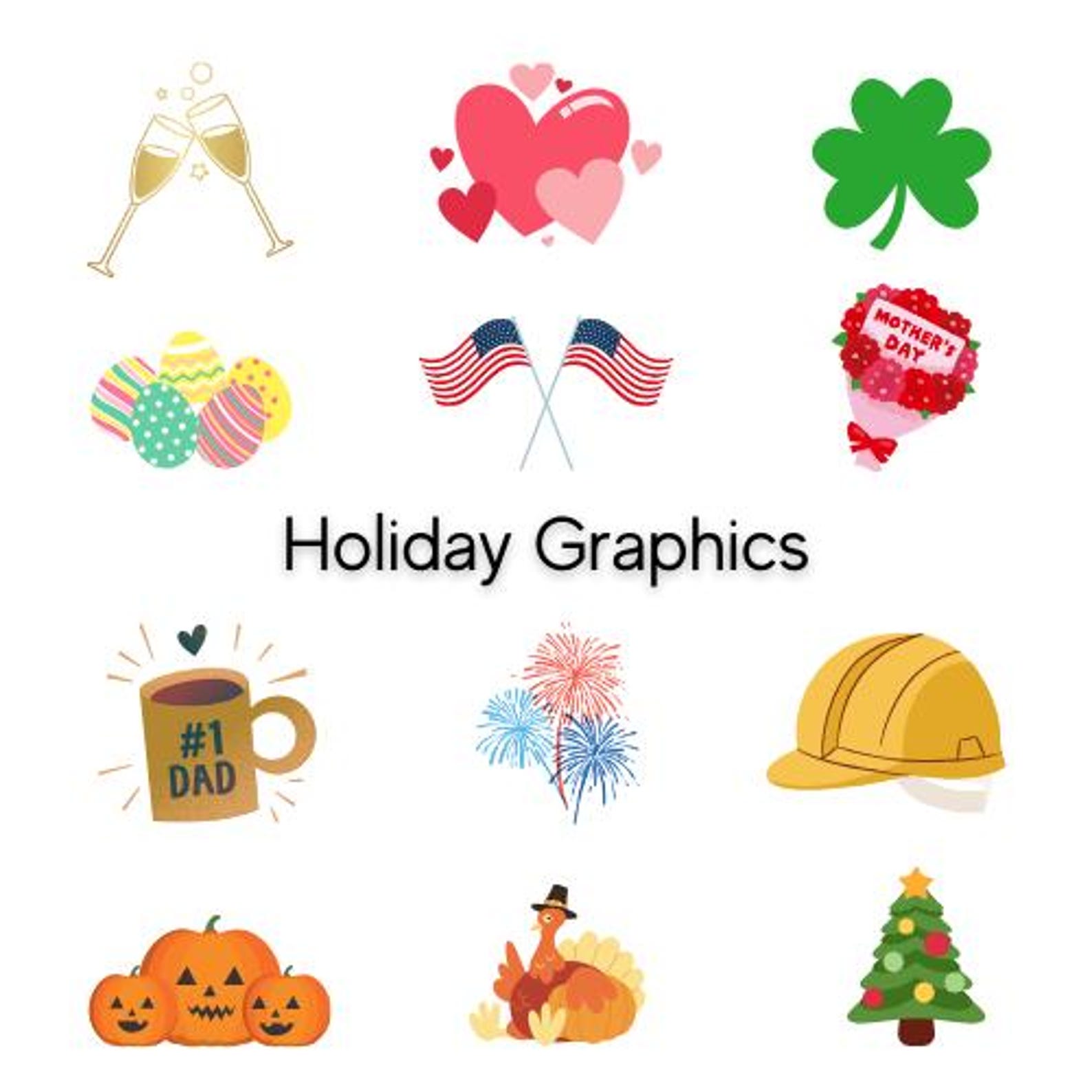 Ready-to-use Holiday Graphics + Captions for Social Media. Perfect for ...