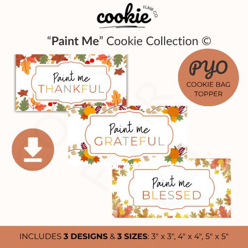 Thanksgiving PYO Cookie Topper Instructions: Printable Label, 3 Designs ...