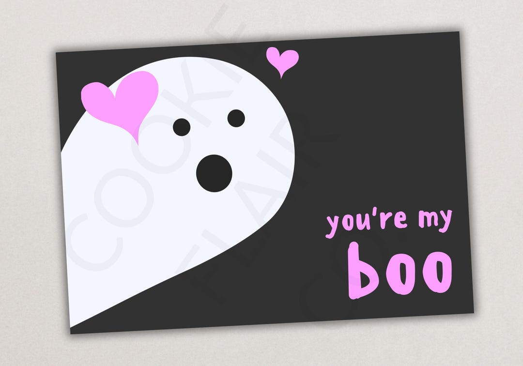 Printable You’re My Boo Cookie Card 5x3.5", Halloween Favor, Party ...