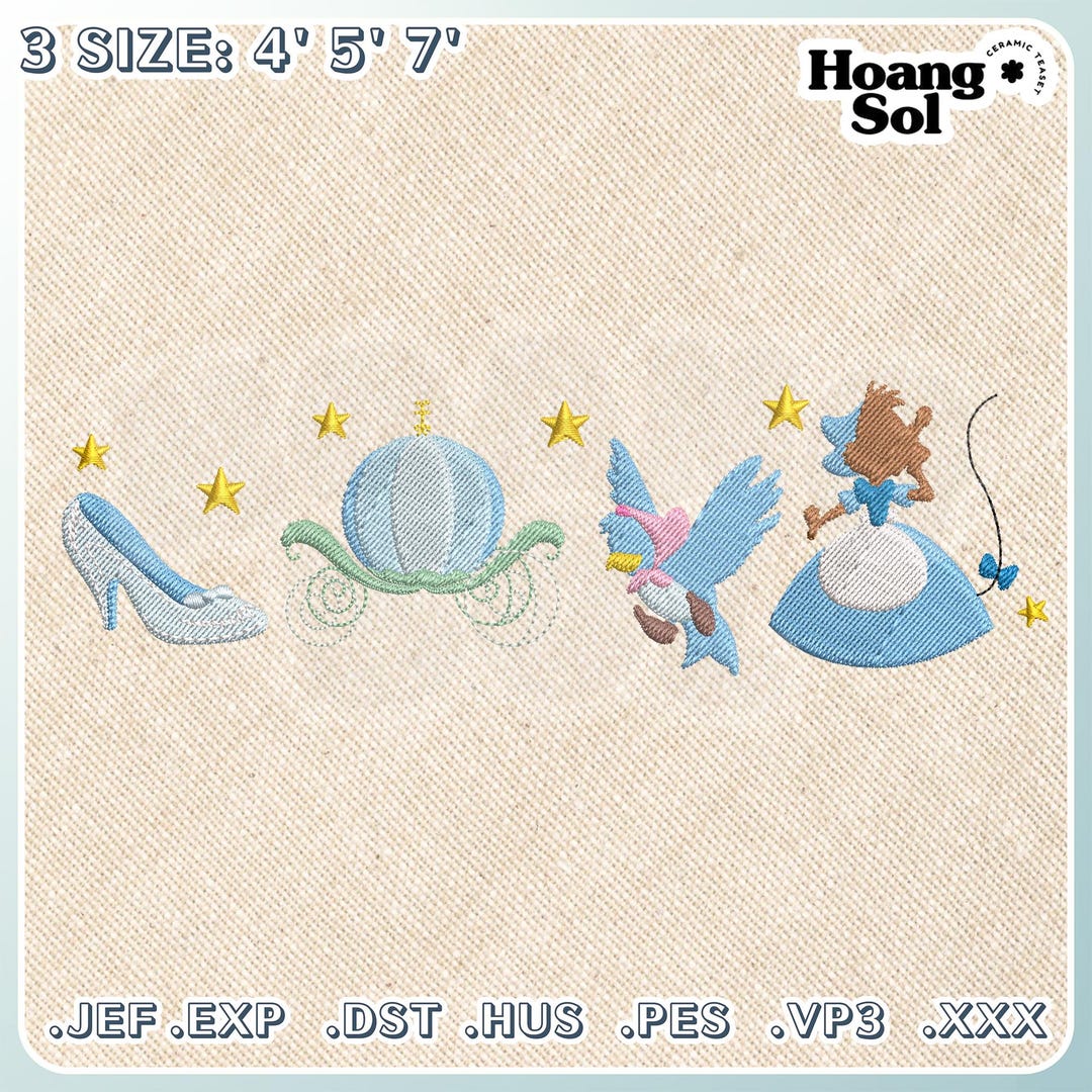 Magical Land Princess Embroidery Design, Princess Embroidery 3 Size ...