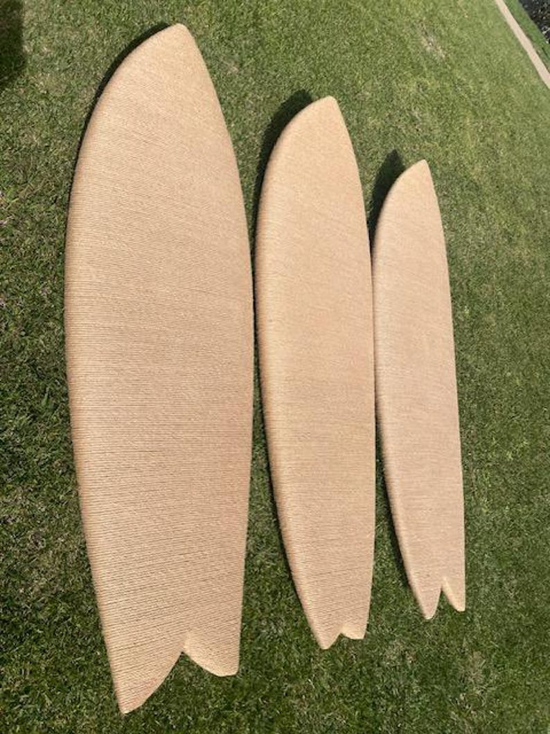 Rope Wrapped Surfboard Art Natural Recycled Reused Home Interior Decor ...
