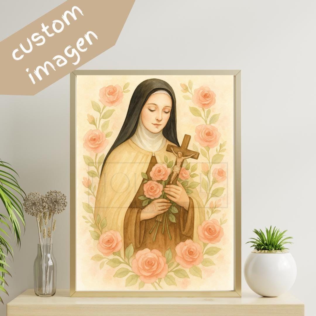 Custom Catholic Watercolor Saint Print, Religious Wall Art (digital ...
