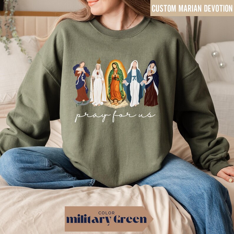 Custom Catholic Blessed Virgin Mary Sweatshirt: Personalized Pray for ...