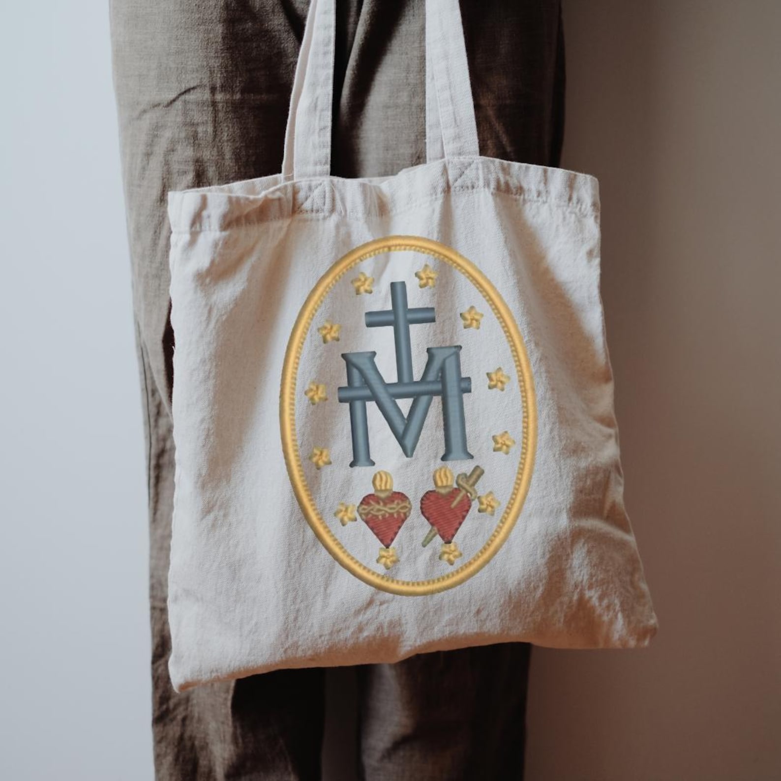 Miraculous Medal Virgin Mary Tote Bag: Catholic Marian Gift - Etsy