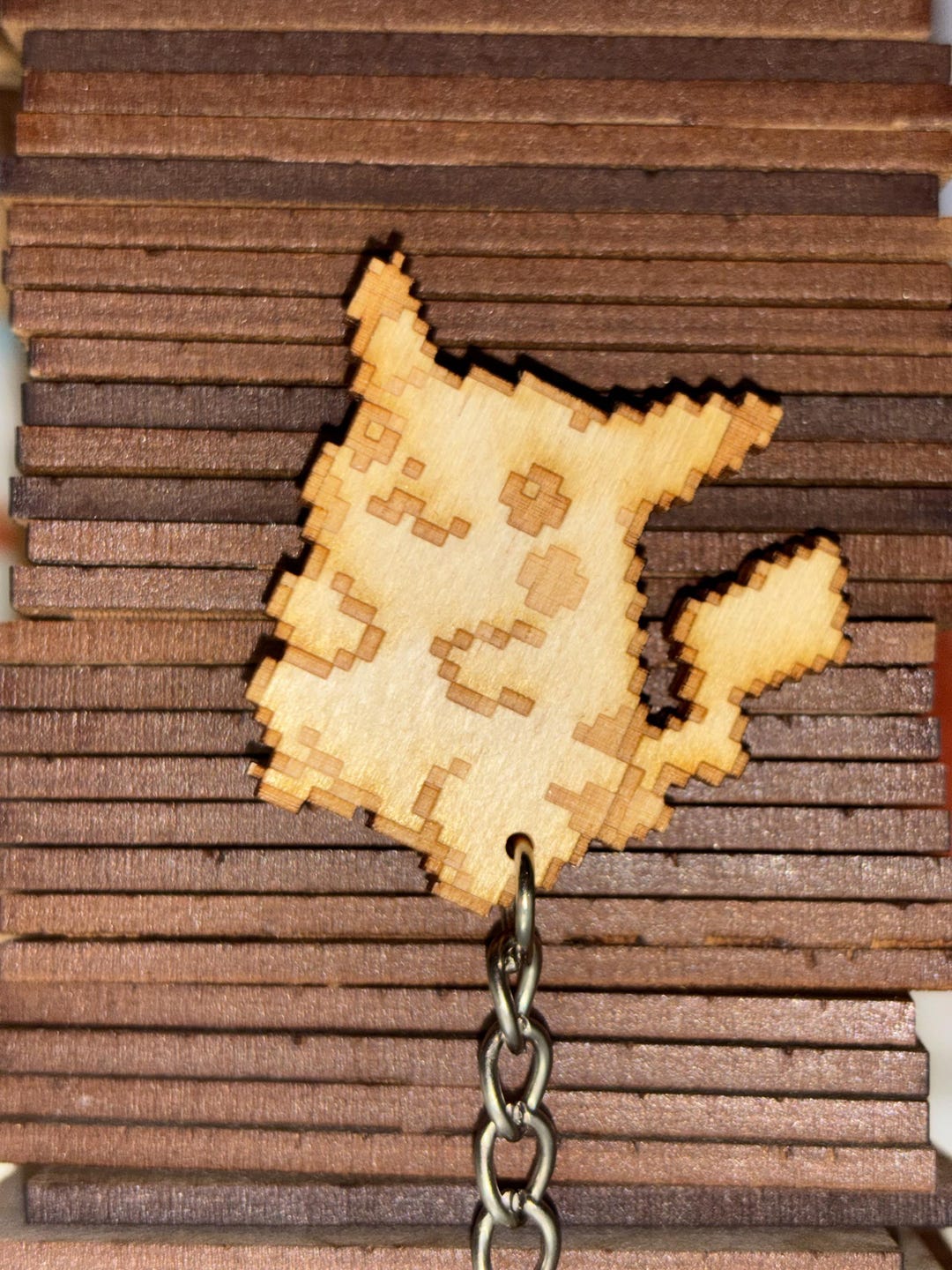 Pikachu Pokemon Sprite - Wooden Laser-engraved Keychain - Etsy