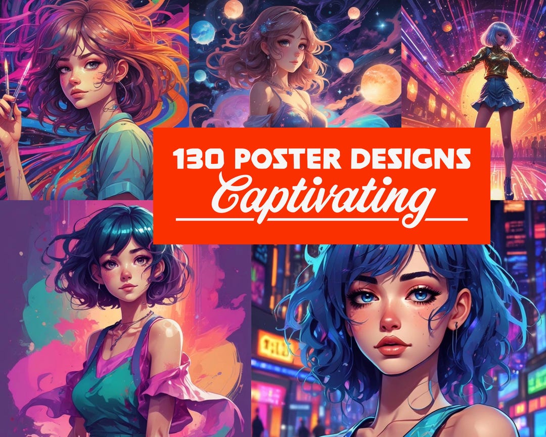 Vintage - Retro - Edgy Poster Designs - Anime Beautiful Women - Stylish ...