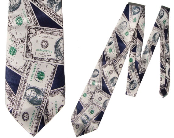 Vintage Money Tie Dollar Bill Novelty Print Necktie Studio - Etsy