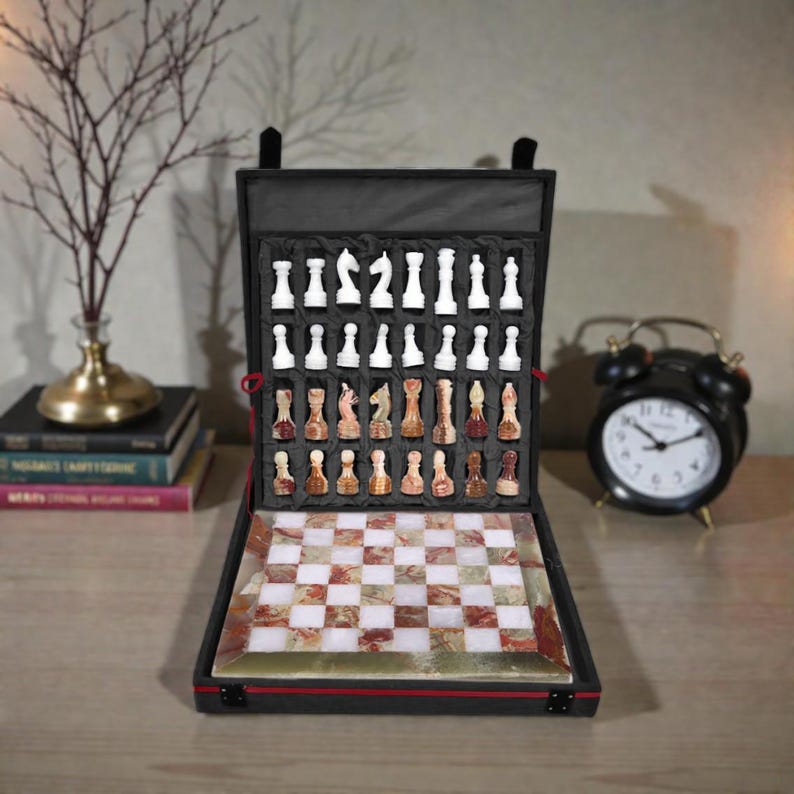 Handmade Marble Chess Set | Custom Stone Chess Board | Luxury Vintage ...