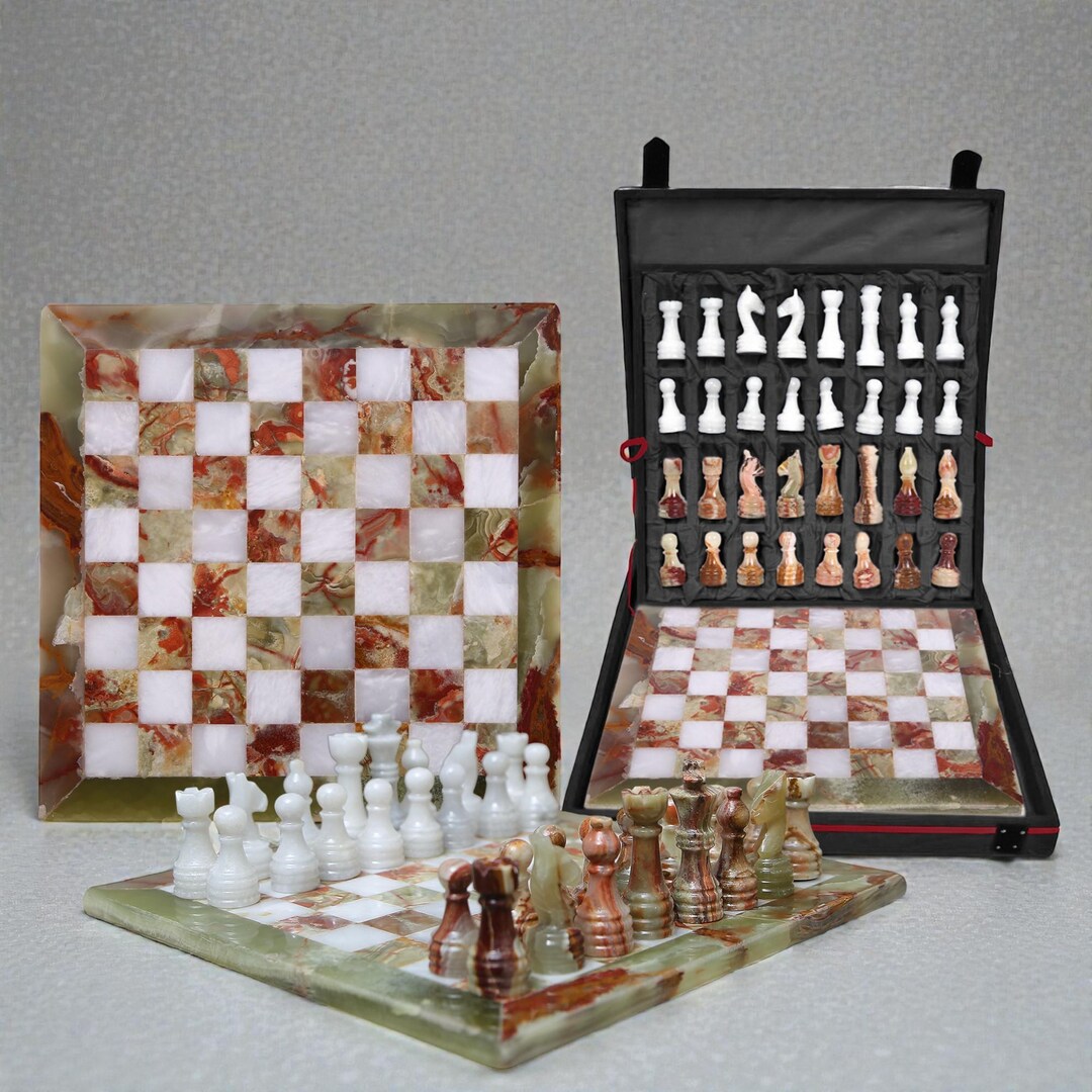 Handmade Marble Chess Set | Custom Stone Chess Board | Luxury Vintage ...